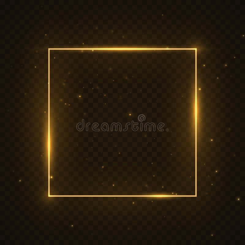 Vector Glowing Magic Square Frame. Glowing Neon Fire Wave Stock Vector ...