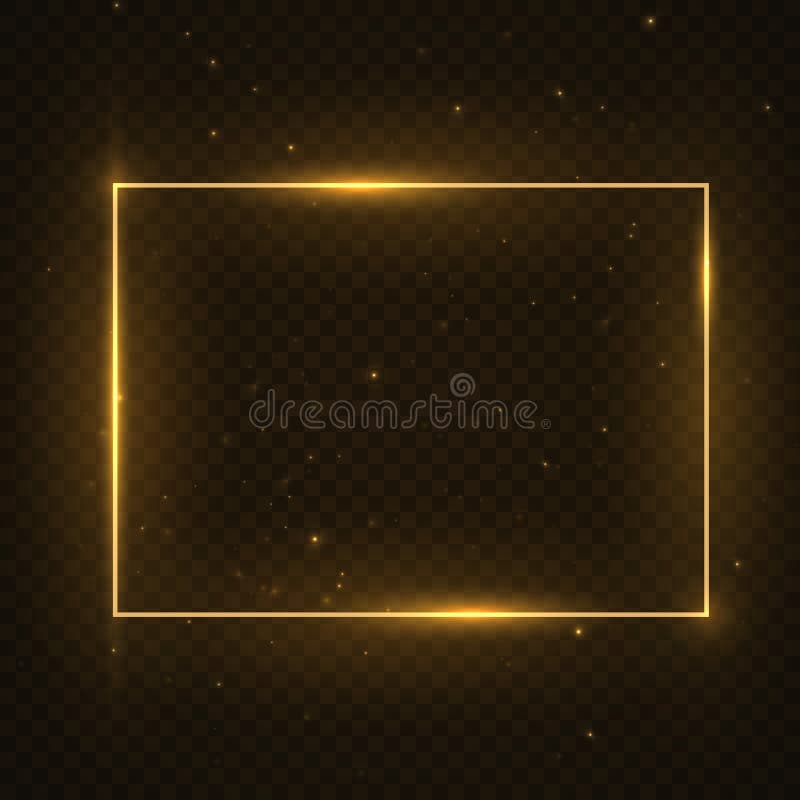 Vector Glowing Magic Square Frame. Glowing Neon Fire Wave Stock Vector ...
