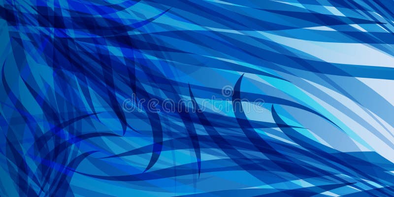 Vector Glowing Marine Background of Blue Ocean Lines and Waves. Stock ...