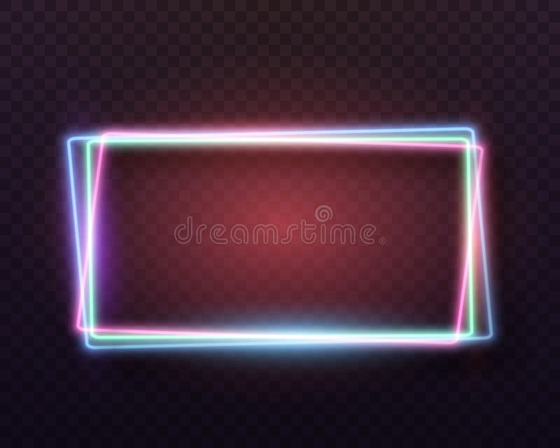 Vector Glowing Neon Sign Frame Template Stock Vector - Illustration of ...