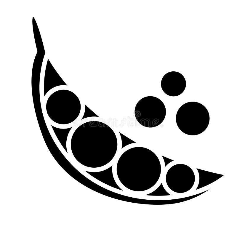 Vector Glyph Green Peas Icon. Isolated Vegetable Silhouette for ... Vector Glyph Green Peas Icon. Isolated Vegetable Silhouette for ...