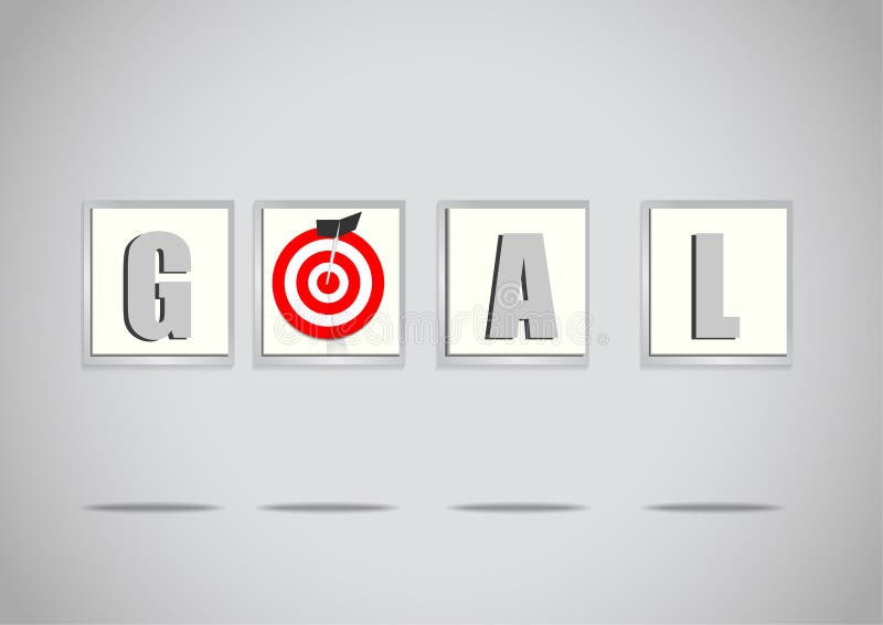 Vector : Goal with Archery Target and Arrow on Picture Frame Stock ...