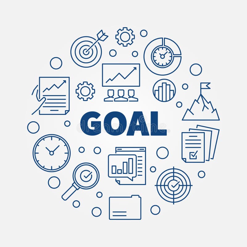 Setting A Goal Linear Icon Concept. Setting A Goal Line Vector Sign ...