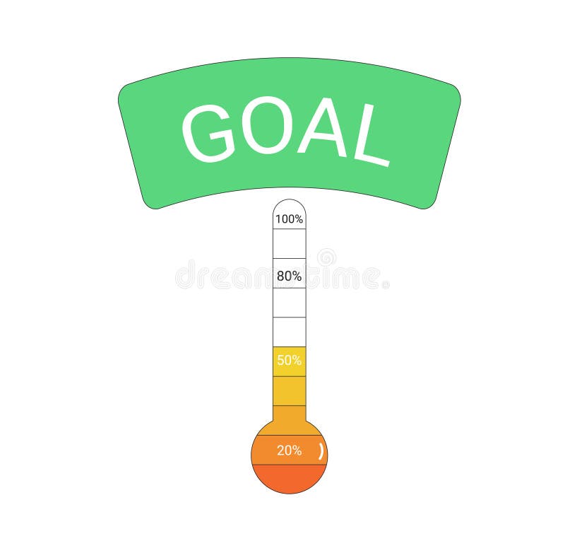 Vector Goal Thermometer. Fundraising Money Tracker Stock Vector ...
