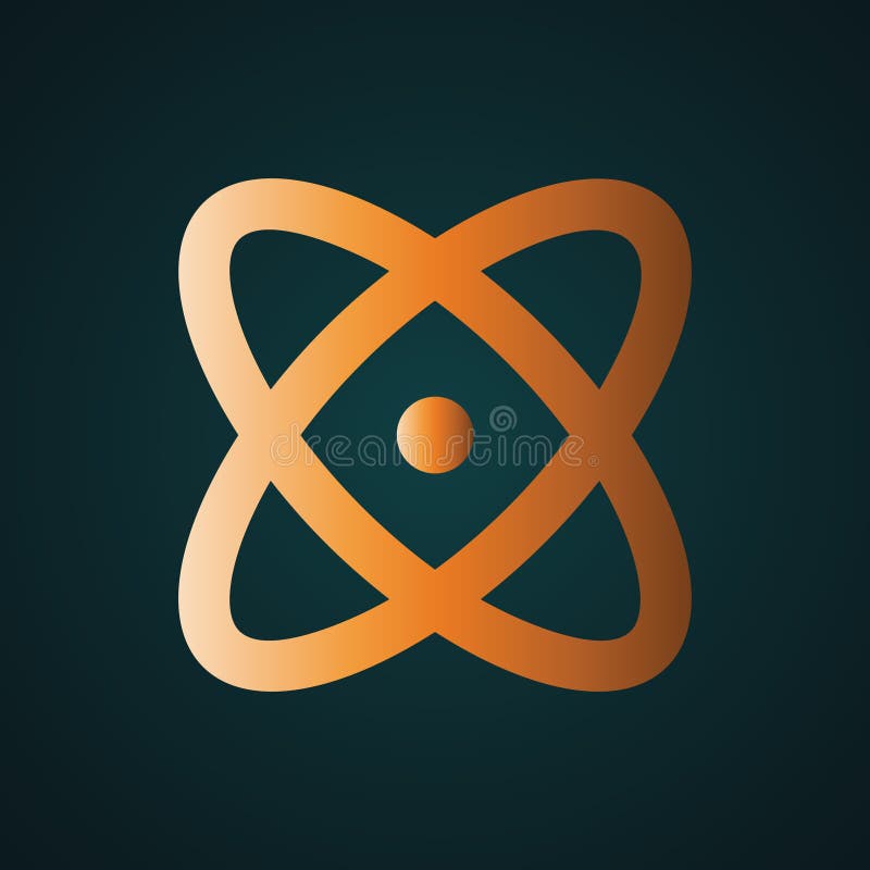 Vector Gold Atom, Science Technology Symbol. Gradient Gold Concept with ...