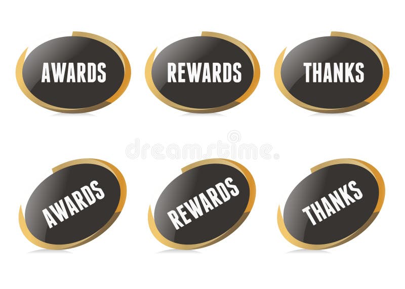 Vector Gold Awarding Pins stock vector. Illustration of goldy - 44154859