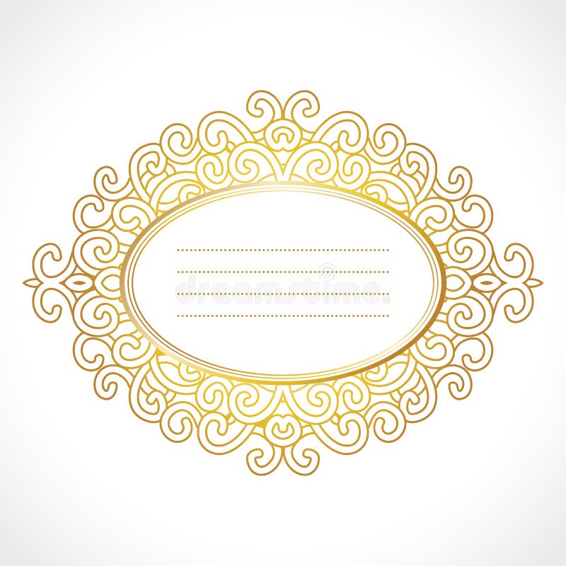Vector Gold Baroque Frame with Exclusive Horisontal Oval Ornament ...