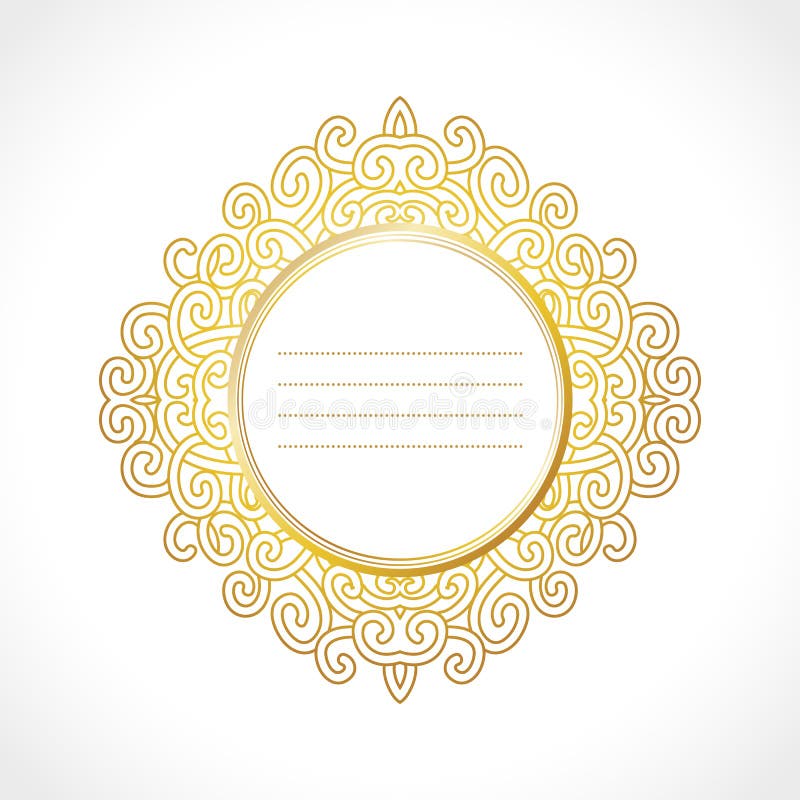 Vector Gold Baroque Vintage Frame with Exclusive Circle Ornament ...