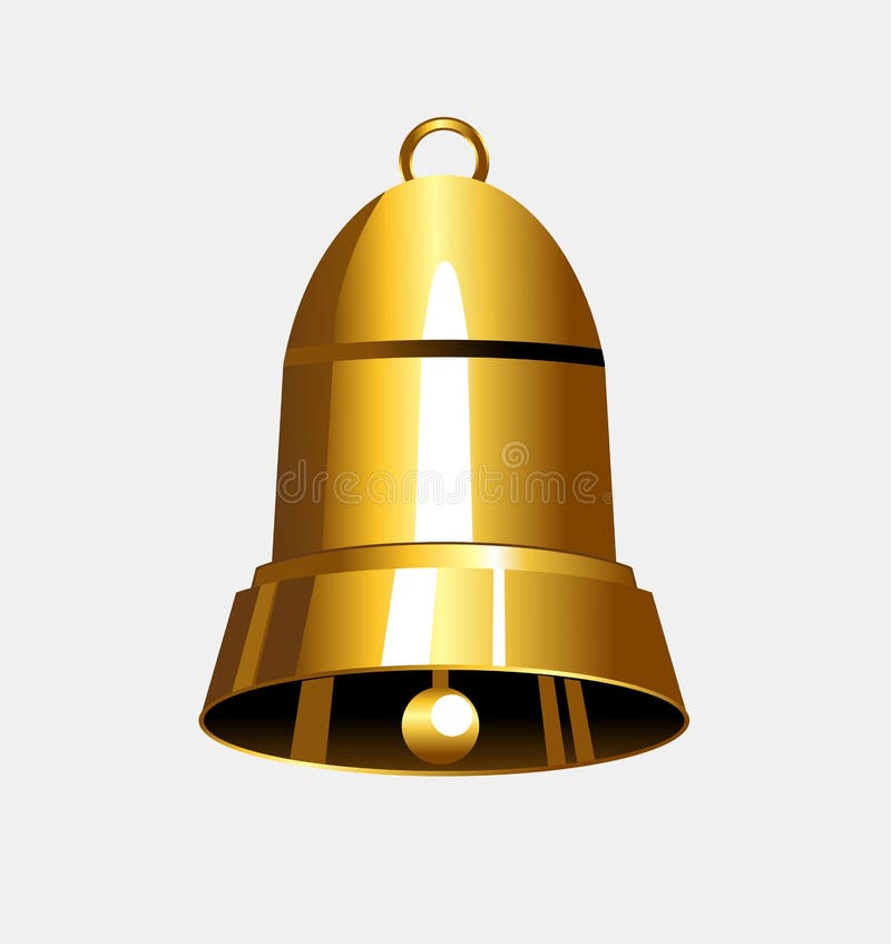 Gold Bell Isolated On White Background Stock Illustration ...