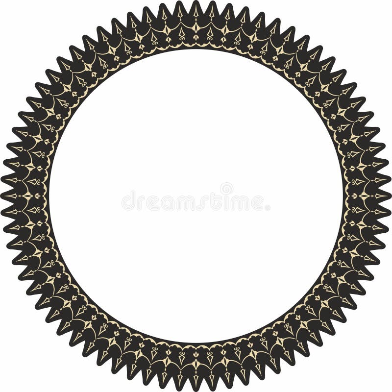 Vector Gold and Black Round Turkish Ornament. Stock Illustration ...