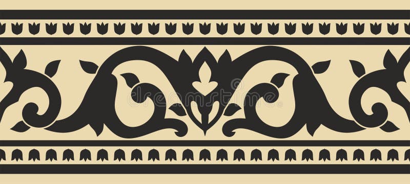 Vector Gold and Black Seamless Turkish Ornament. Stock Vector ...