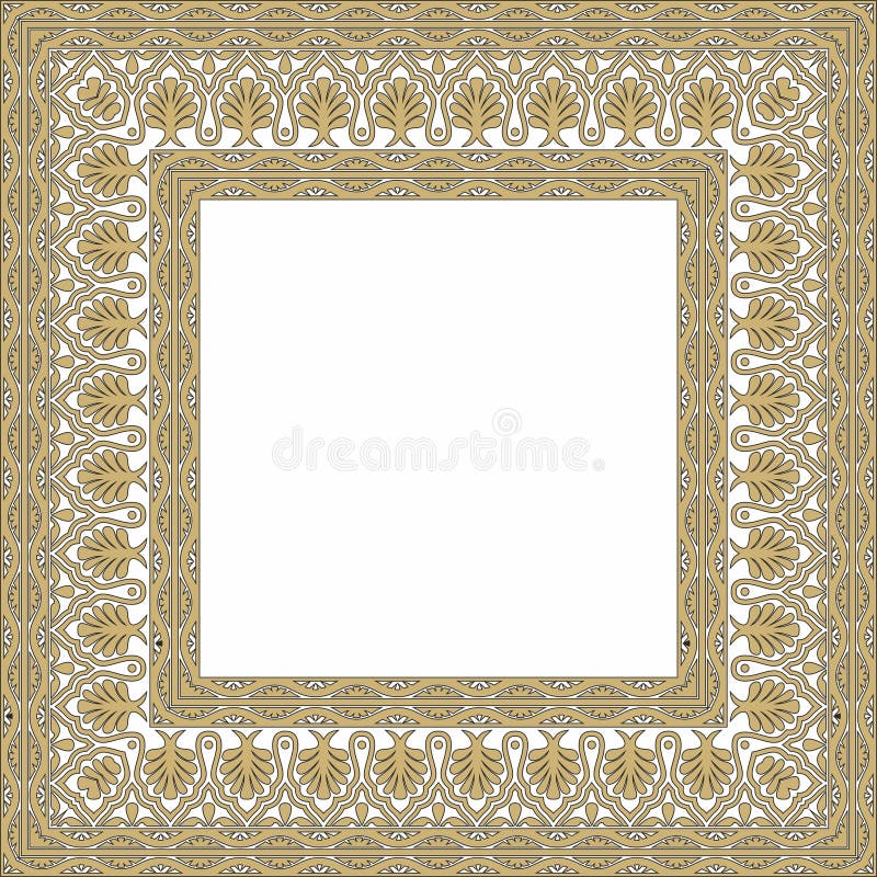 Vector Gold and Black Square National Indian Ornament. Stock ...