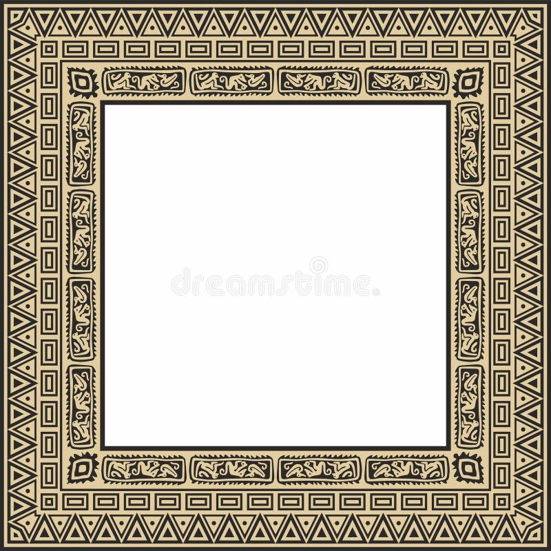 Vector Gold and Black Square National Indian Patterns. Stock Vector ...
