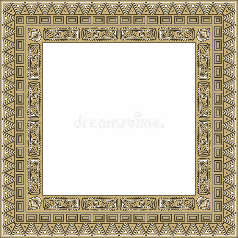 Vector Gold and Black Square National Indian Patterns Stock ...