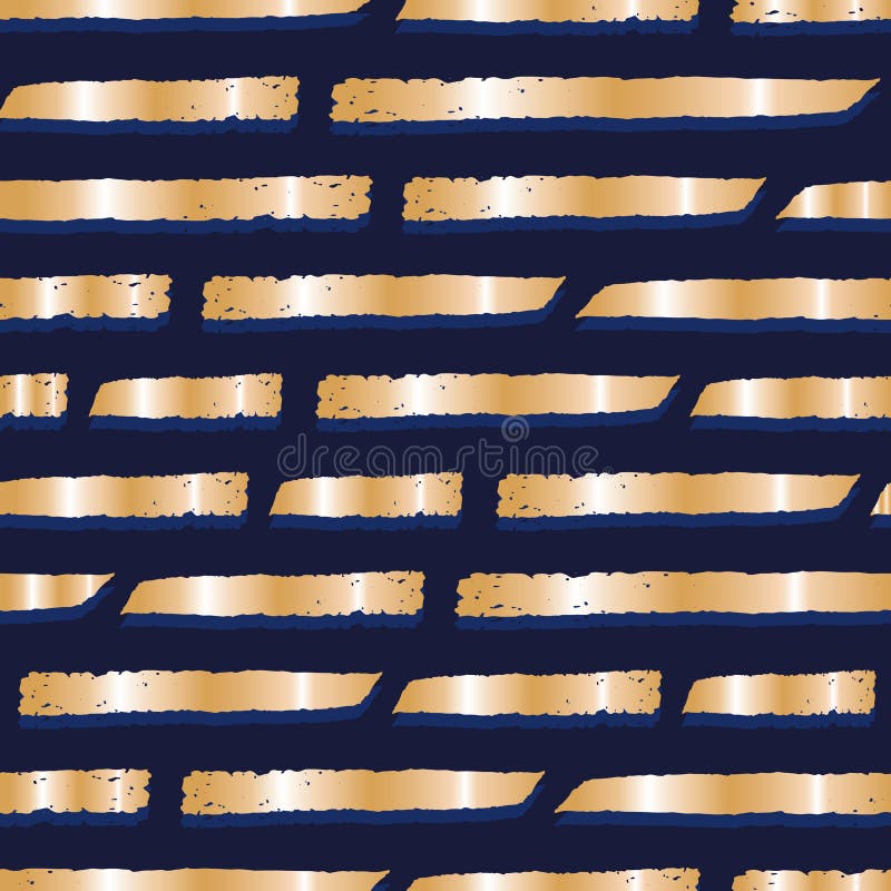 Vector Gold Blocks Blue Striped Seamless Pattern Stock Vector ...