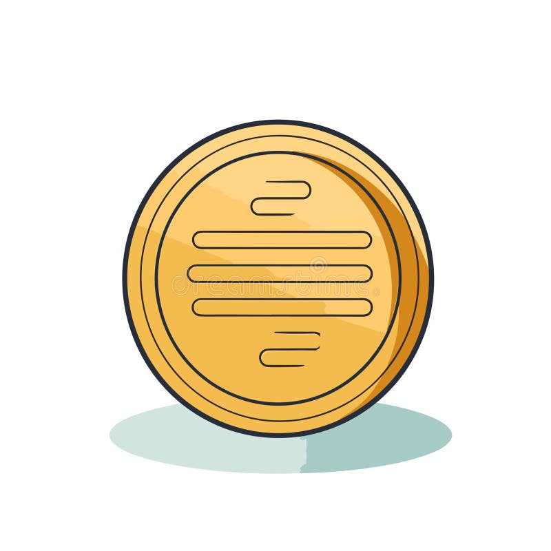 Vector of a Gold Coin with Intricate Line Design Stock Vector ...