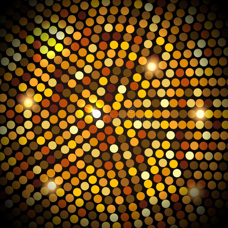 Vector Gold Disco Lights Purple Background Club Neon Pattern Abstract