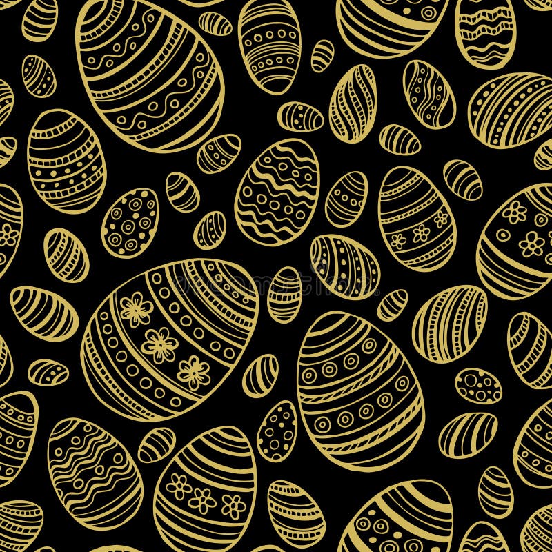 Vector Gold Easter Eggs Pattern. Vector Illustration Stock Vector ...