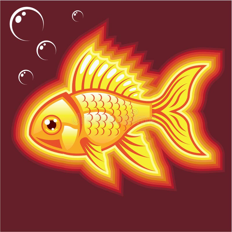 Vector Gold Fish Glowing Bright Stock Vector - Illustration of life ...
