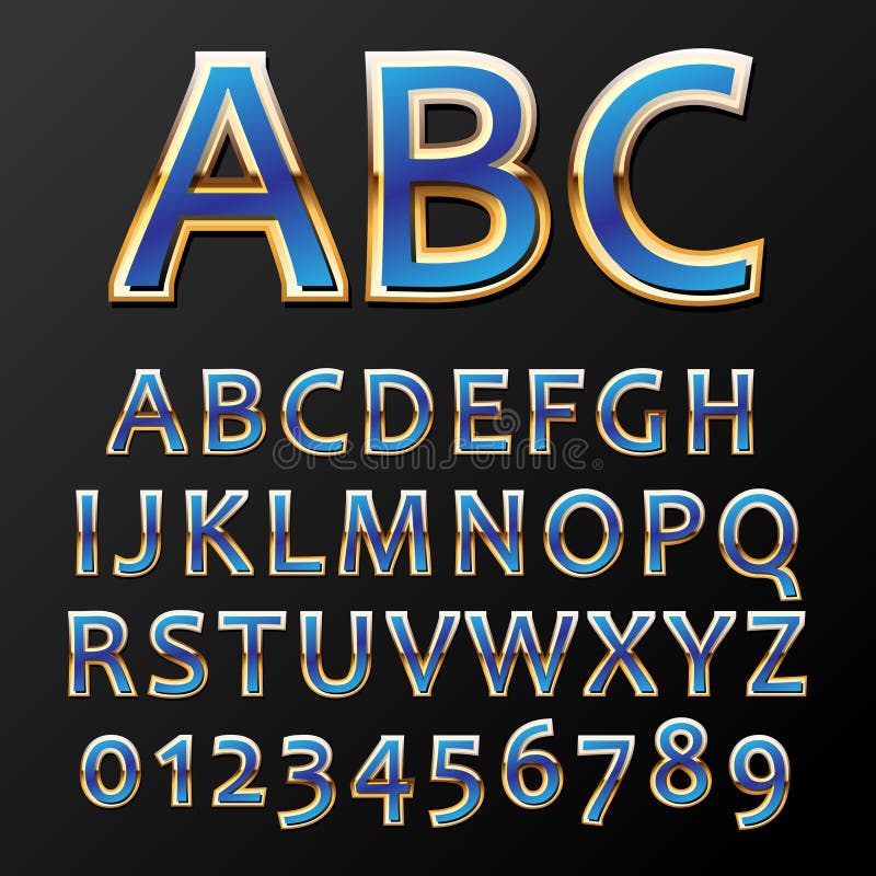 Vector gold font stock vector. Illustration of text, sign - 41174607