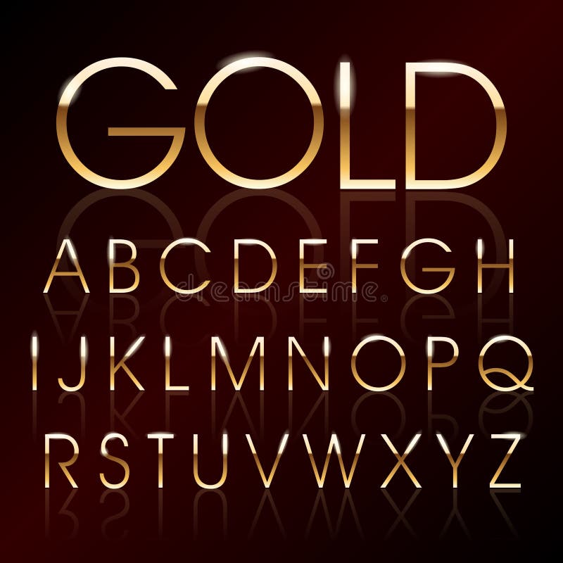 Set of Gold and Bling Letters Stock Vector - Illustration of golden ...