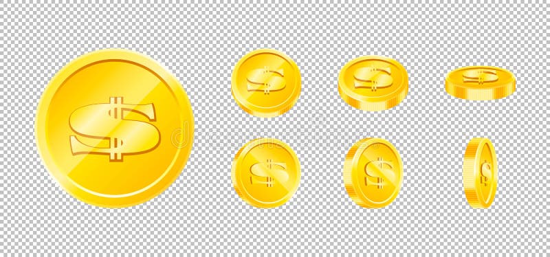 Vector Gold Game Coin Set Isolated. Design Templates in Eps10. Stock ...