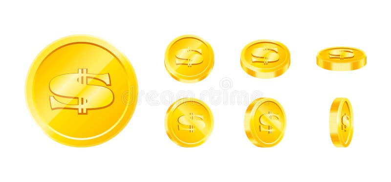 Vector Gold Game Coin Set Isolated. Design Templates in Eps10. Stock ...