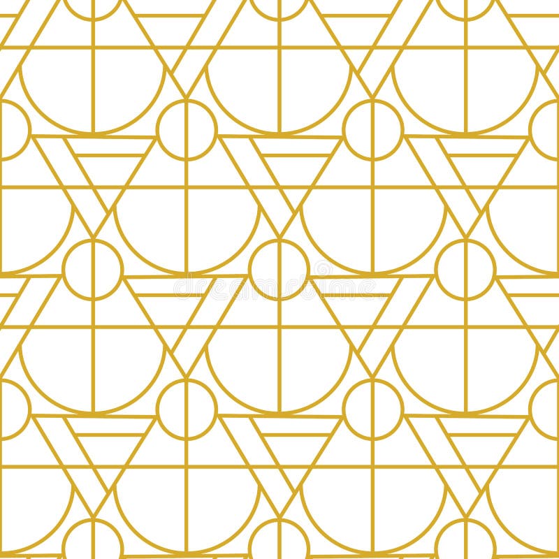 Vector Gold Geometric Seamless Pattern, Mid Century Elegant Minimal ...