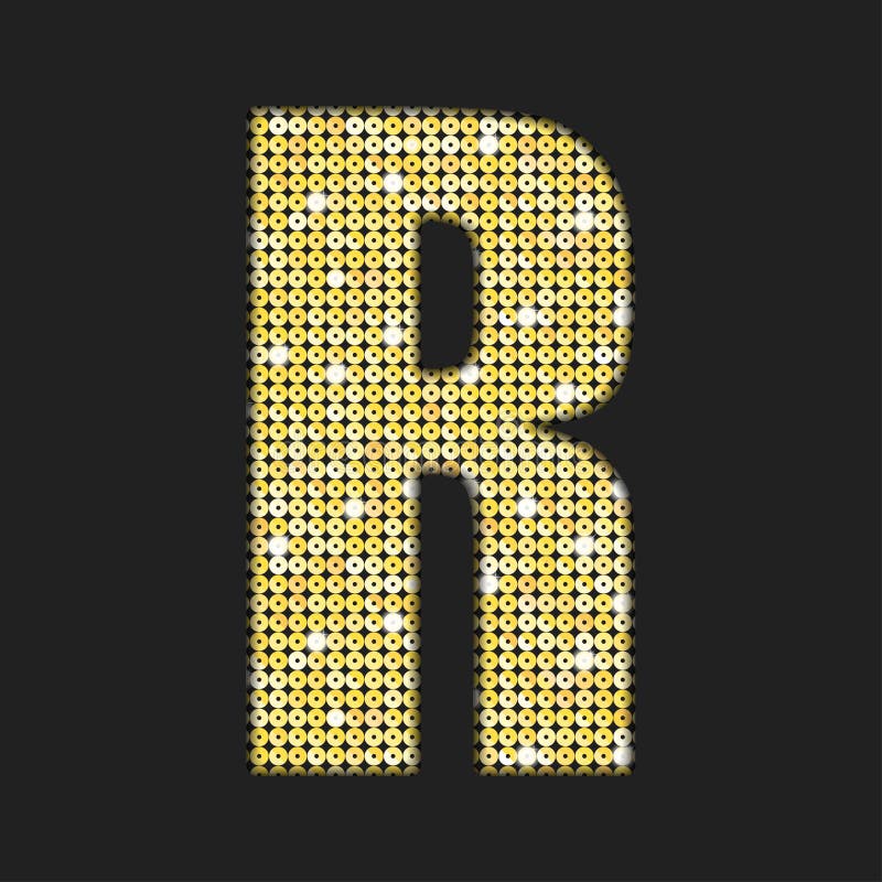 Vector Gold Glitter Oder Sequenziert Letter - R Vektor Abbildung ...