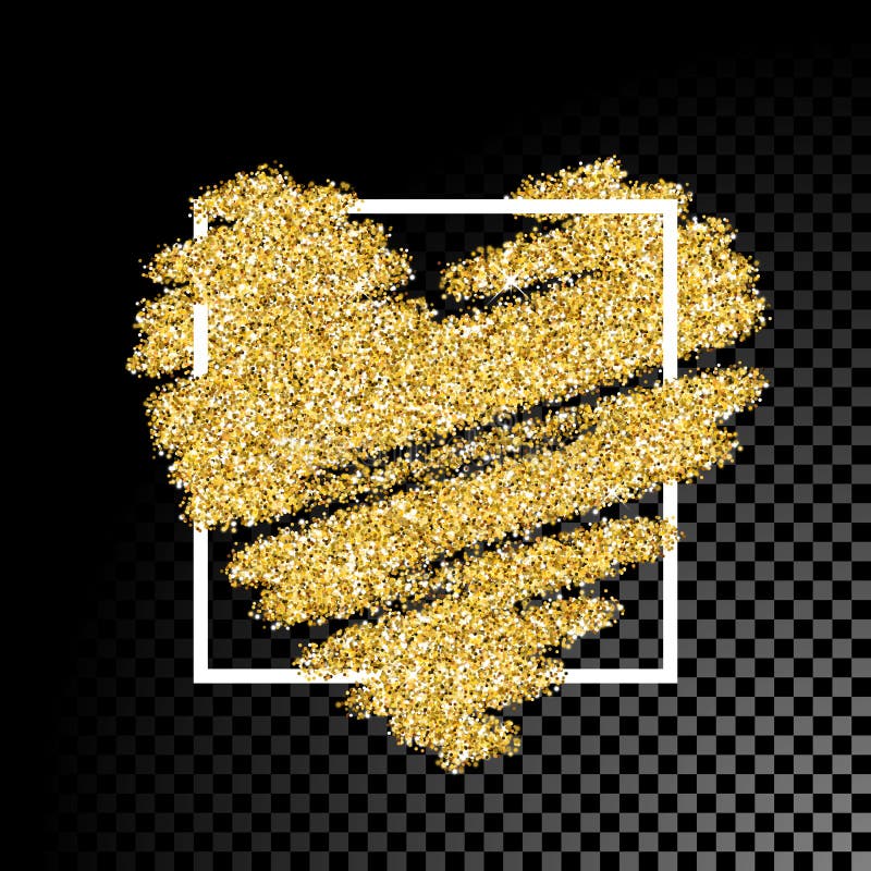 Gold Heart Shape Light Particles Stock Illustrations – 183 Gold Heart ...