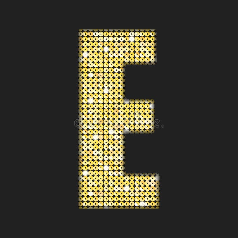 Vector Gold Glitter or Sequins Letter - E. Stock Vector - Illustration ...
