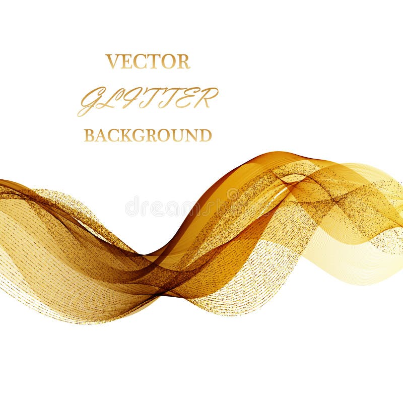 Vector Gold Glitter Wave Abstract Background, Golden Sparkles on White ...