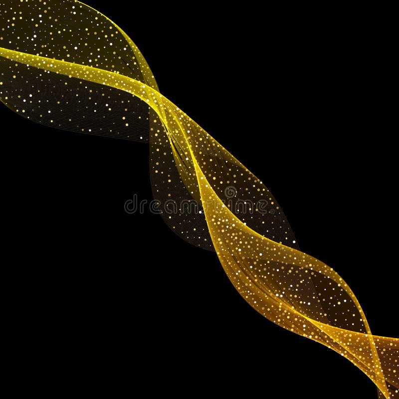 Vector Gold Glitter Wave Abstract Background, Gold Sparkles on White ...