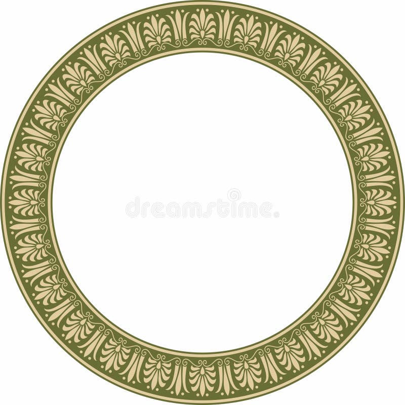 Vector Gold and Green Round Classical Greek Ornament. Stock ... Vector Gold and Green Round Classical Greek Ornament. Stock ...