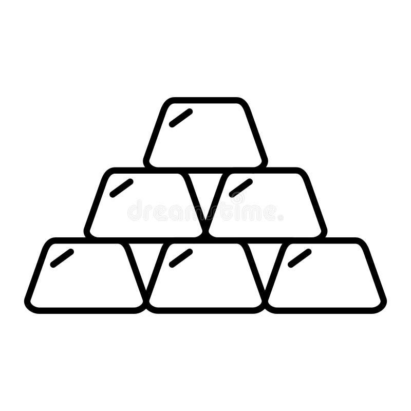 Vector Gold Ingot Outline Icon Design Stock Vector - Illustration of ...