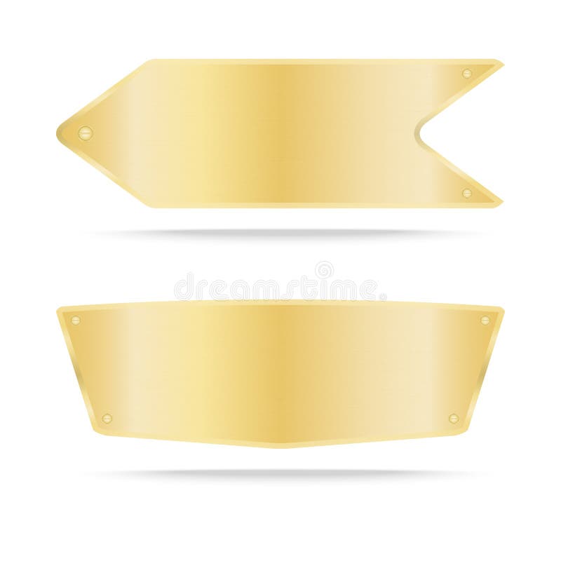 Vector Gold Label Metal or Metallic Gold Name Plate Stock Vector ...