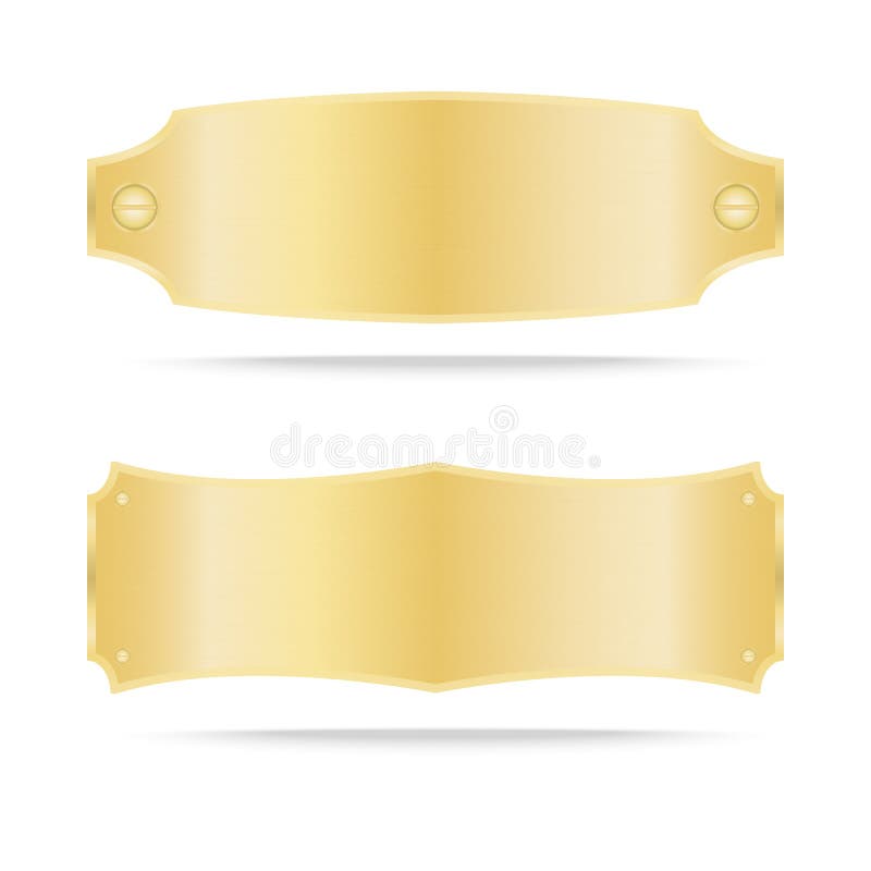 Vector Gold Label Metal or Metallic Gold Name Plate Stock Vector ...