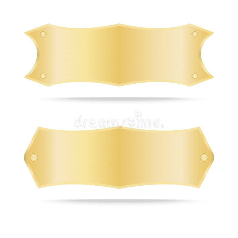 Vector Gold Label Metal or Metallic Gold Name Plate Stock Vector ...
