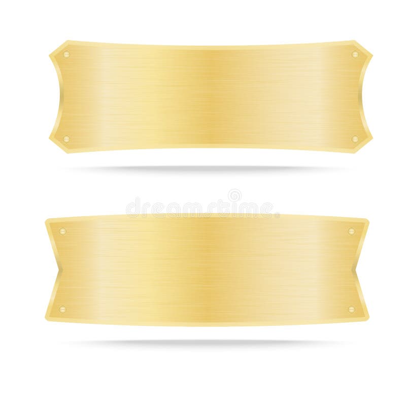 Vector Gold Label Metal or Metallic Gold Name Plate Stock Vector ...