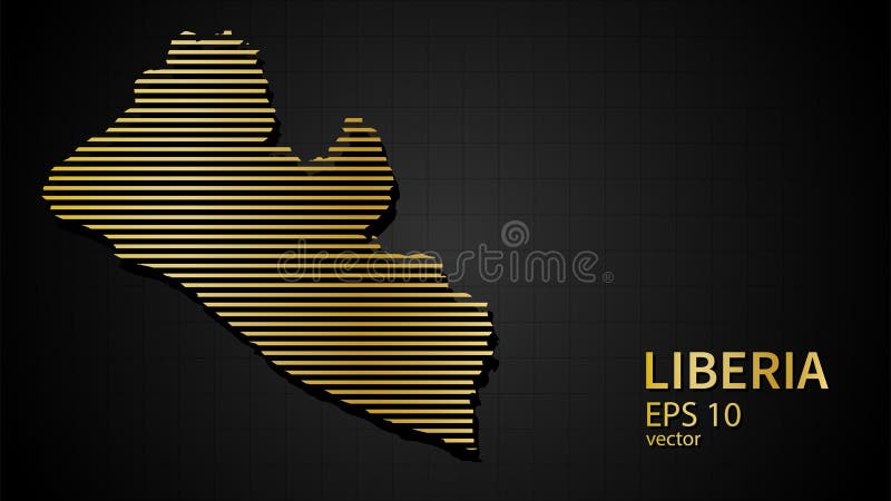 Vector Gold Map of Liberia, Futuristic Modern Website Background or ...