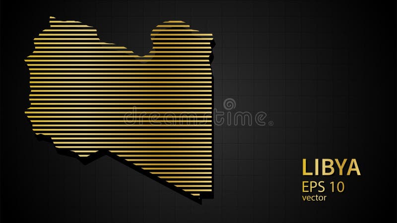 Vector Gold Map of Libya, Futuristic Modern Website Background or Cover ...