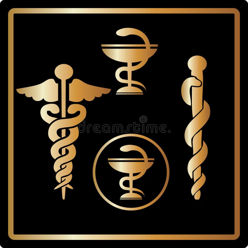 Vector Gold Medical Card Icons Symbol Emblem Stock Illustration ...
