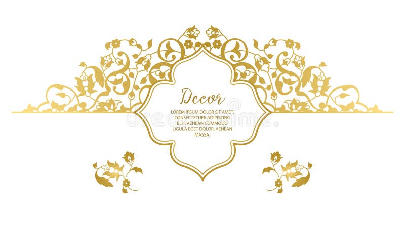 Vector Gold Ornamental Decorative Frame. Stock Vector - Illustration of ...