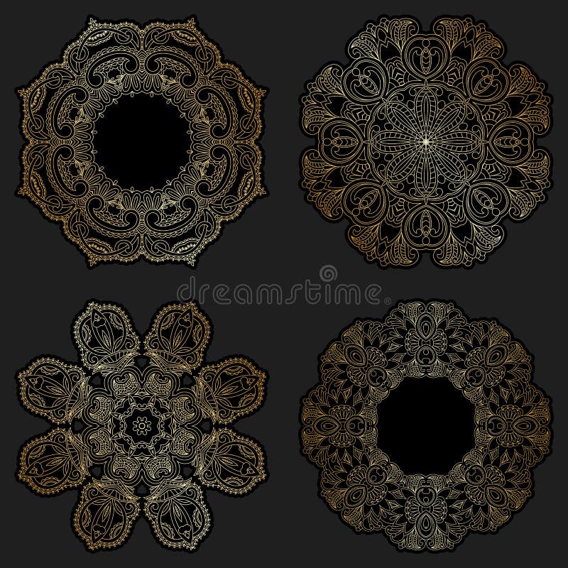 Vector gold ornaments. stock vector. Illustration of antique - 37797332