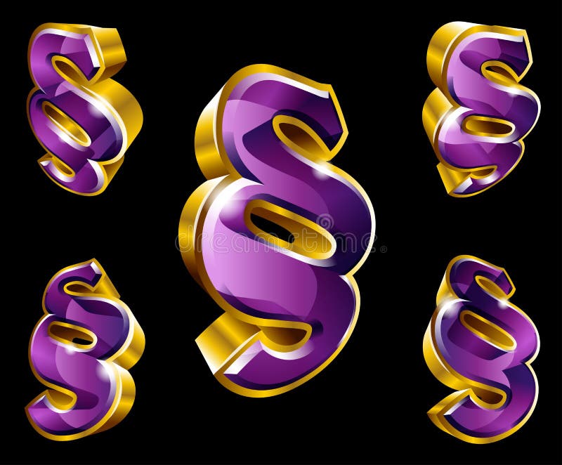 Vector Gold Paragraph Sign in 3D Style Stock Vector - Illustration of ...