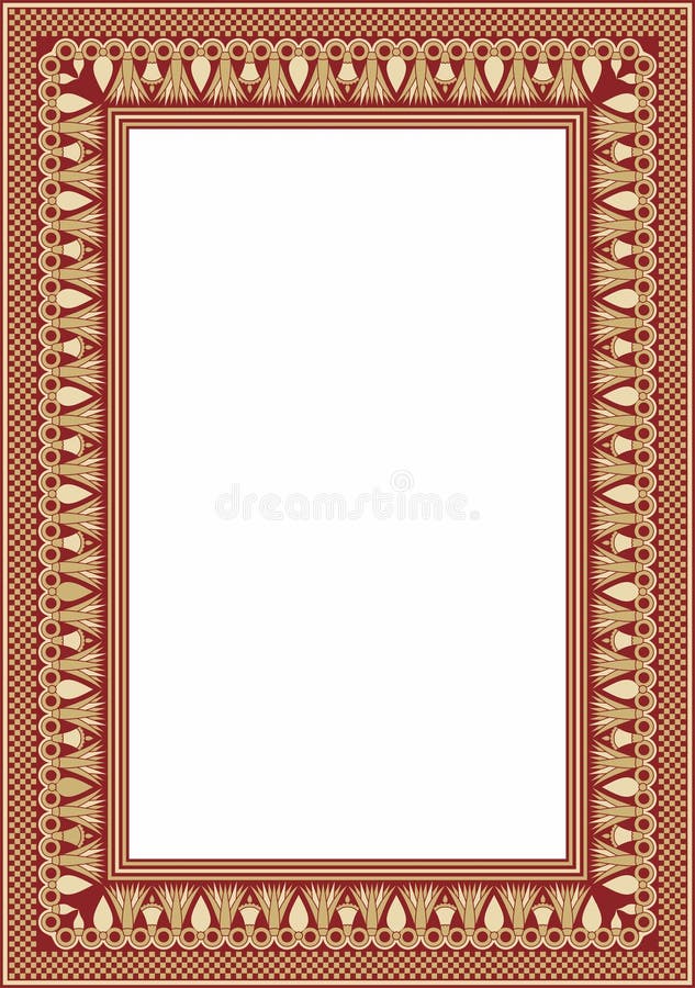 Vector Gold and Red Square Egyptian Ornament. Stock Vector ...