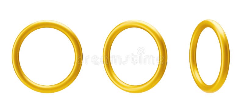 Vector Gold Ring Frame. Round Banner. Isolated on a Black Transparent ...