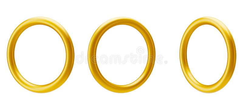 Vector Gold Ring Frame. Round Banner. Isolated on a Black Transparent ...