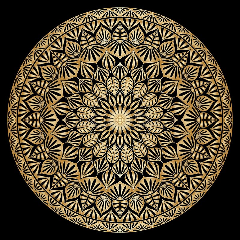 Vector Gold Round Ornament. Stock Vector - Illustration of elegance ...