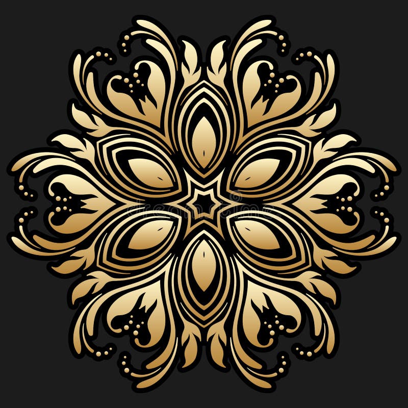 Vector Gold Round Ornament. Stock Vector - Illustration of decoration ...